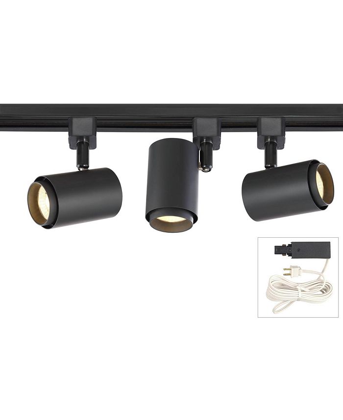 Pro Track 3-Head LED Ceiling Track Light Fixture Kit Plug-In Corded ...