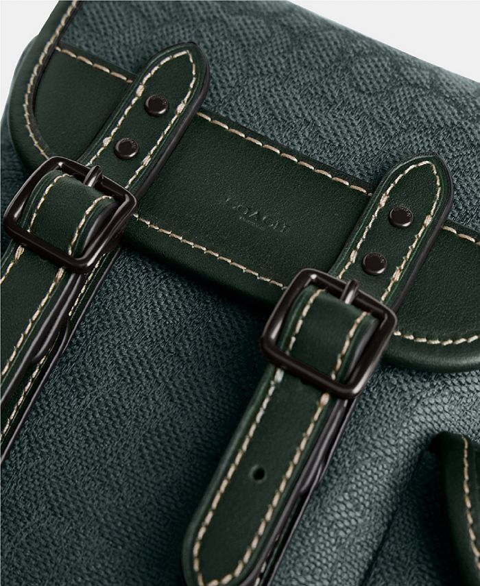 COACH Men's Leather Hitch Backpack 13 in Micro Signature Jacquard - Macy's