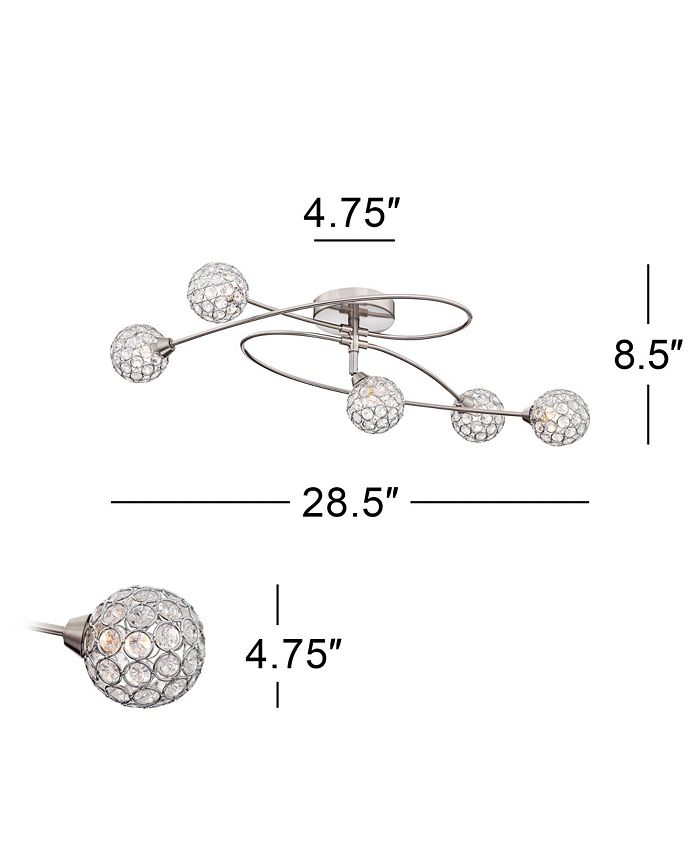 Possini Euro Design Orella Modern Mid Century Close To Ceiling Light ...