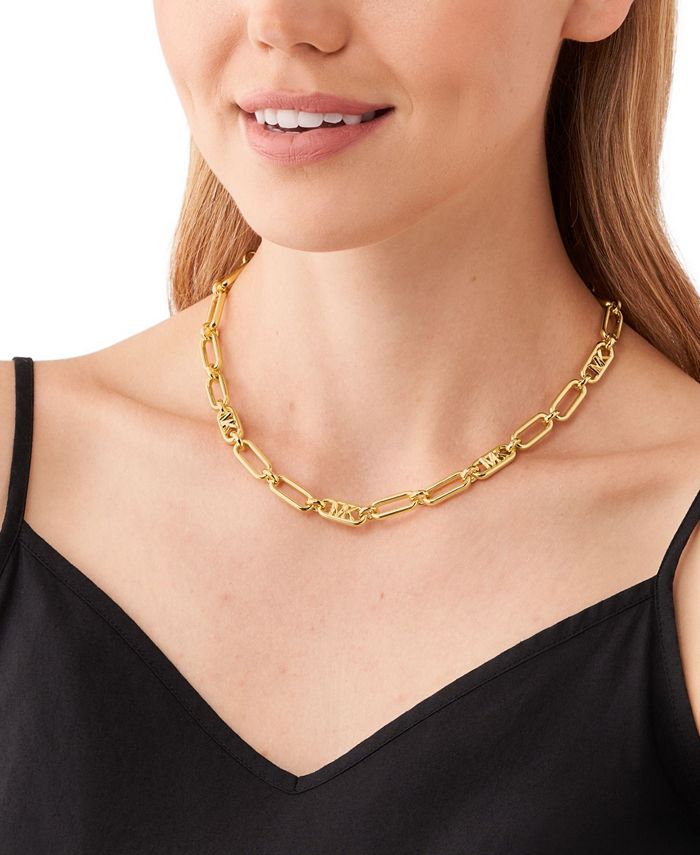 Michael Kors Plated Empire Link Chain Necklace - Macy's