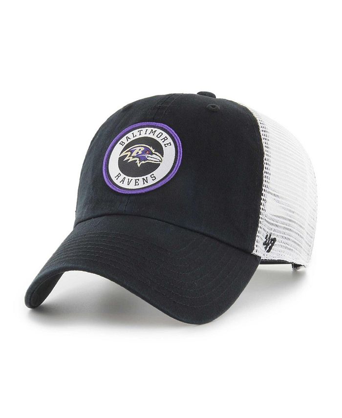 '47 Brand Men's Black, White Baltimore Ravens Highline Clean Up Trucker ...