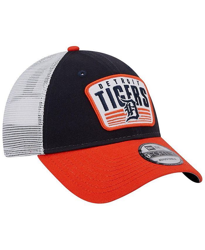 New Era Men's Navy Detroit Tigers Two-Tone Patch 9FORTY Snapback Hat ...