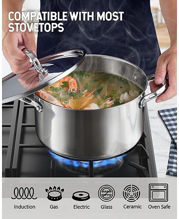 Cooks Standard 18/10 Stainless Steel Stockpot 6-Quart, Classic Deep ...