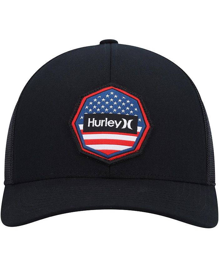 Hurley Men's Black Ultra Destination United States Trucker Snapback Hat ...