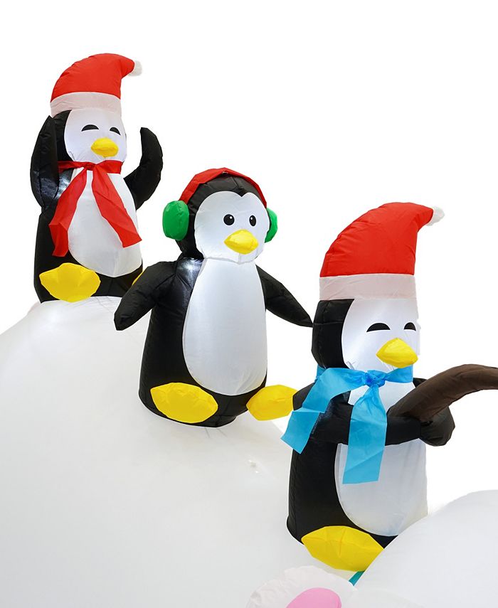 Seasonal Penguins on Polar Bear 66" Inflatable - Macy's