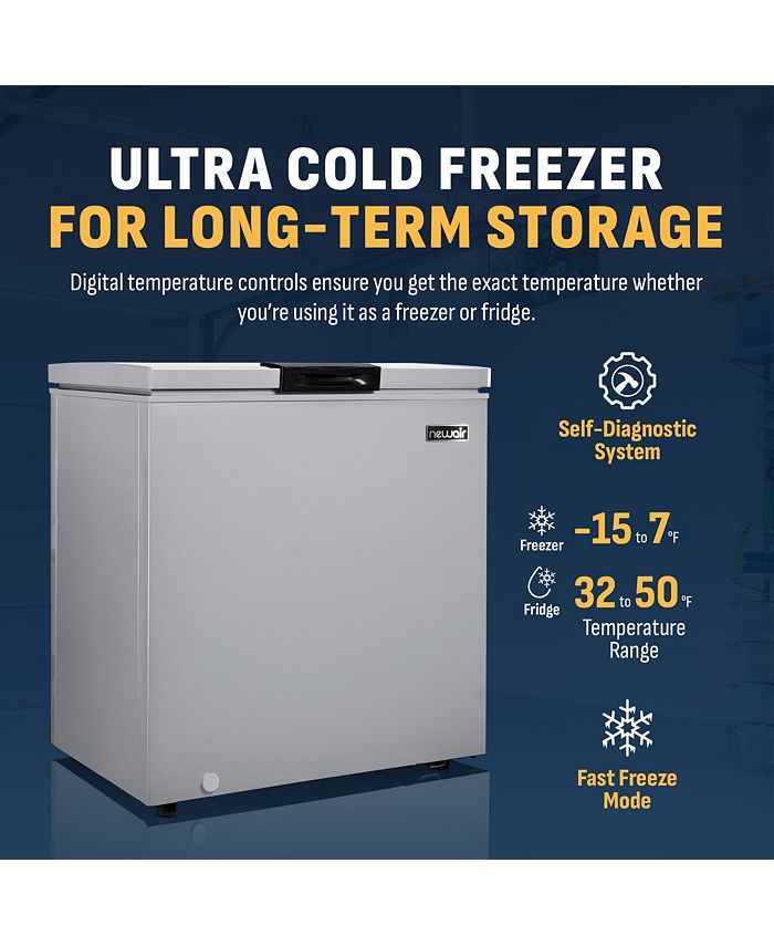 Newair 5 Cu. Ft. Mini Deep Chest Freezer and Refrigerator in Cool Gray ...