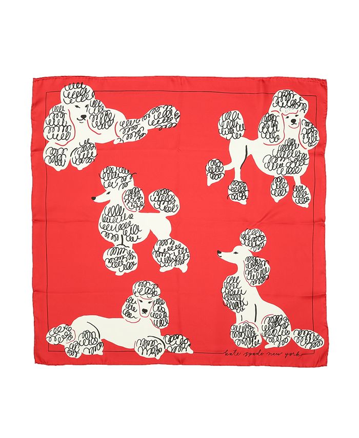 kate spade new york Poodles Silk Square Scarf - Macy's