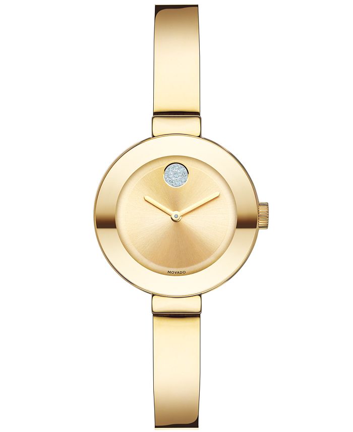 Movado Women's Swiss Bold Gold Ion-Plated Stainless Steel Bangle ...