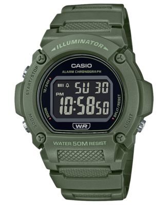 Casio Men's Digital Green Resin Strap Watch 47mm - Macy's
