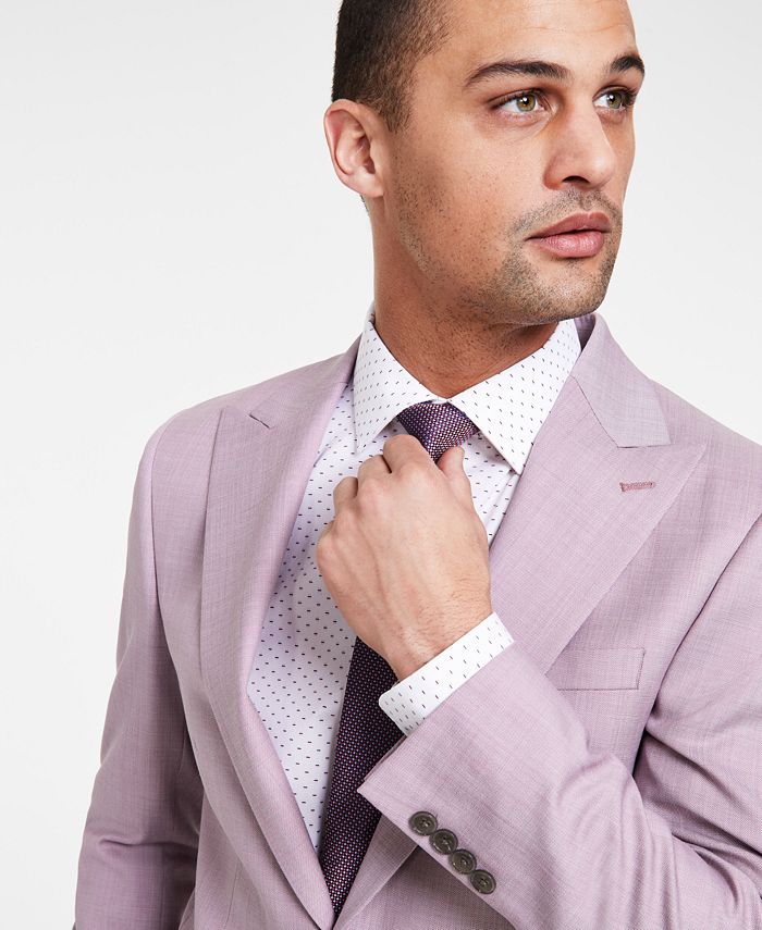 Calvin Klein Men's Slim-Fit Wool-Blend Stretch Sharkskin Suit Separate ...