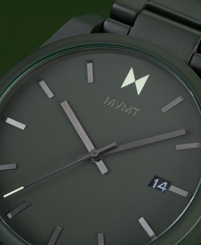 MVMT Men's Element Ceramic Matte Olive Green Ceramic Bracelet Watch ...