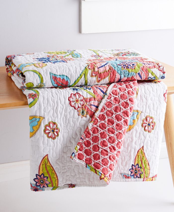 Levtex Clementine Spring Reversible Quilted Throw, 50" x 60" - Macy's