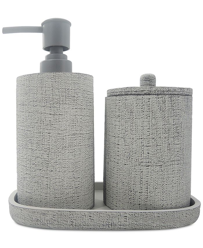 Lavender and Sage Gray Texture 3-Pc. Bath Accessory Set - Macy's