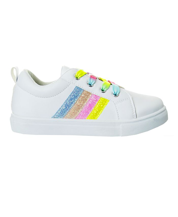 Kensie Girl Little Girls Lace Up Glittery Casual Sneakers - Macy's