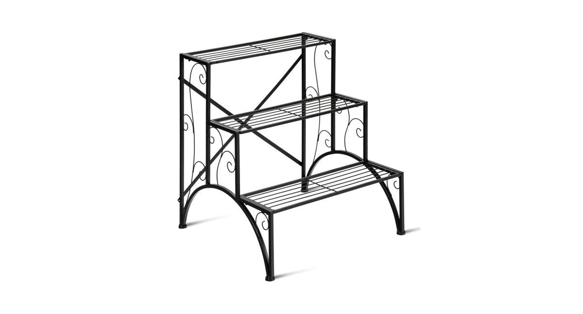 Click here for 3-Tier Metal Plant Rack Garden Shelf in Stair Styl... prices