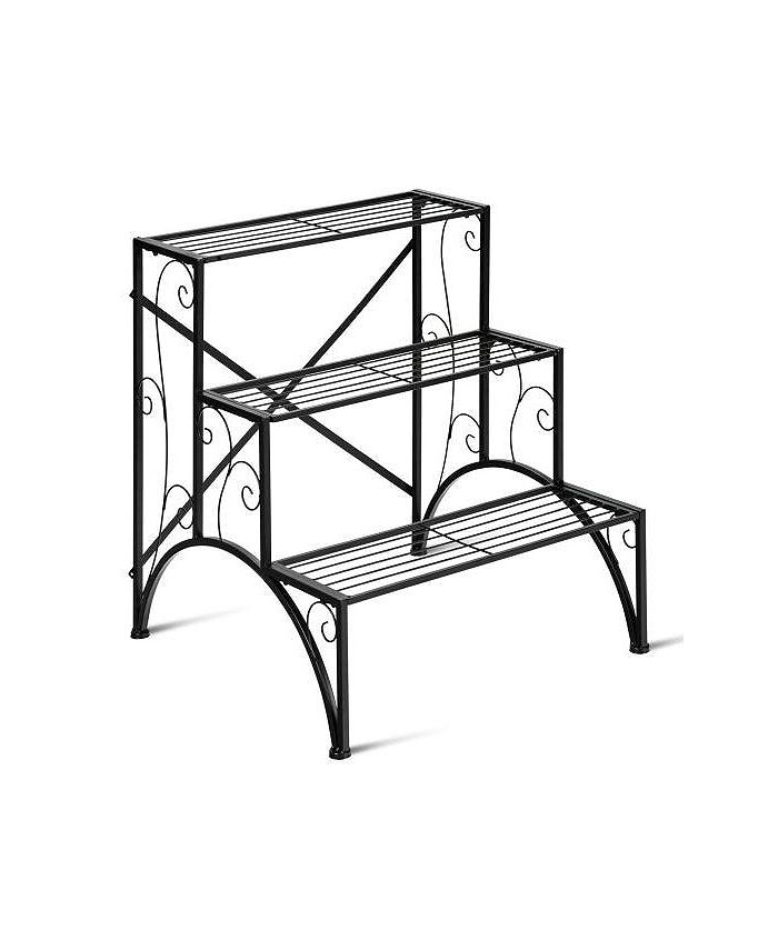 Slickblue 3-Tier Metal Plant Rack Garden Shelf in Stair Style - Macy's