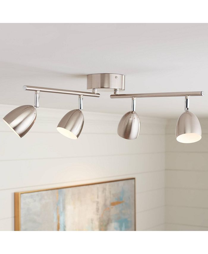 Pro Track Alexa 4-Head LED Ceiling or Wall Track Light Fixture Kit Spot ...