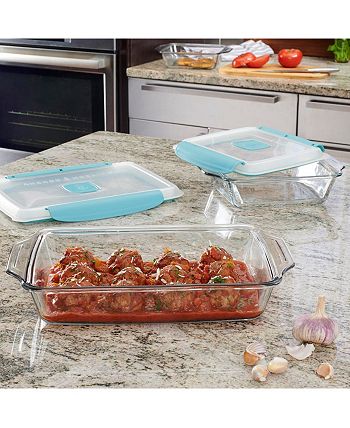Anchor Hocking Glass 3 Quarts Bake Dish with Truelock Lid, 2 Piece Set ...