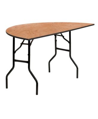 EMMA+OLIVER 5-Foot Half-Round Wood Folding Banquet Table - Macy's