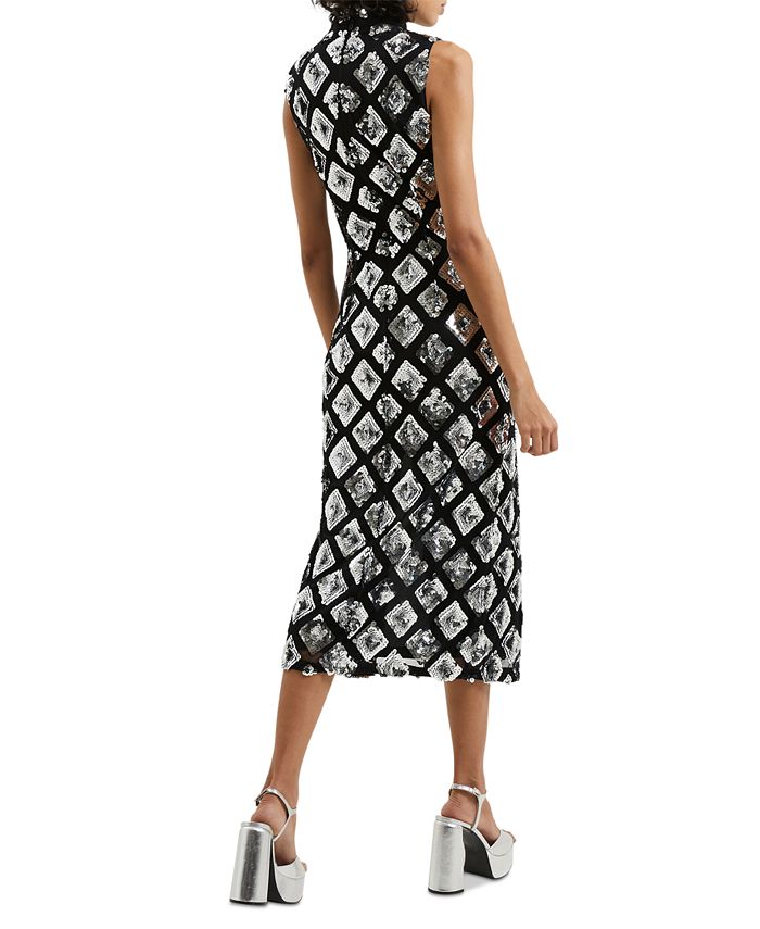 French Connection Women's Mock-Neck Sequin Midi Dress - Macy's