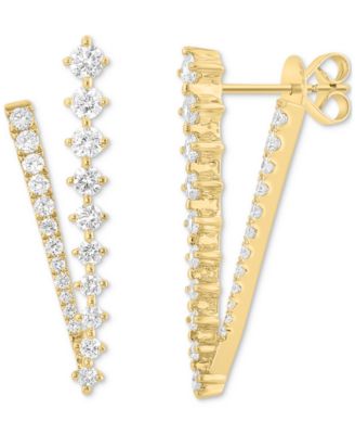 EFFY® Diamond V-Shape Drop Earrings (1-1/6 ct. t.w.) in 14k Gold - Macy's