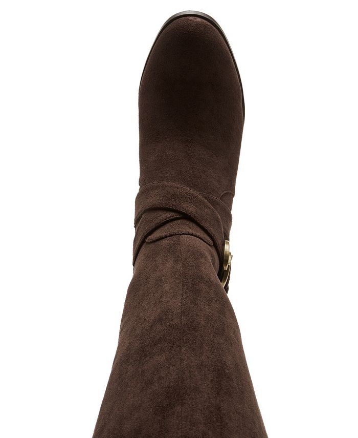 Anne Klein Women's Maelie Knee High Microsuede Regular Calf Boots - Macy's