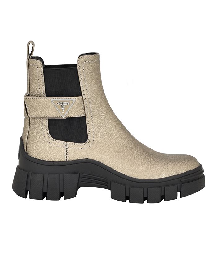 GUESS Women's Hensly Lug Sole Side Gore Chelsea Booties - Macy's