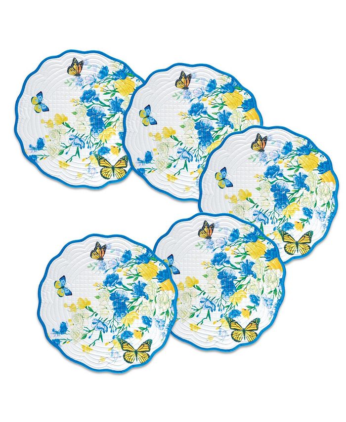 Collections Etc Spring Floral and Butterfly Placemats - Set of 5 - Macy's