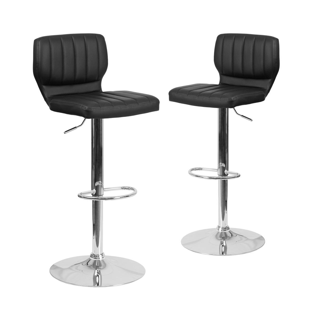 Click here for Set Of Two Swivel Bar Stools With Vertical Stitche... prices