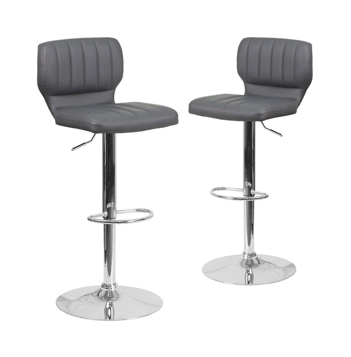 Click here for Set Of Two Swivel Bar Stools With Vertical Stitche... prices