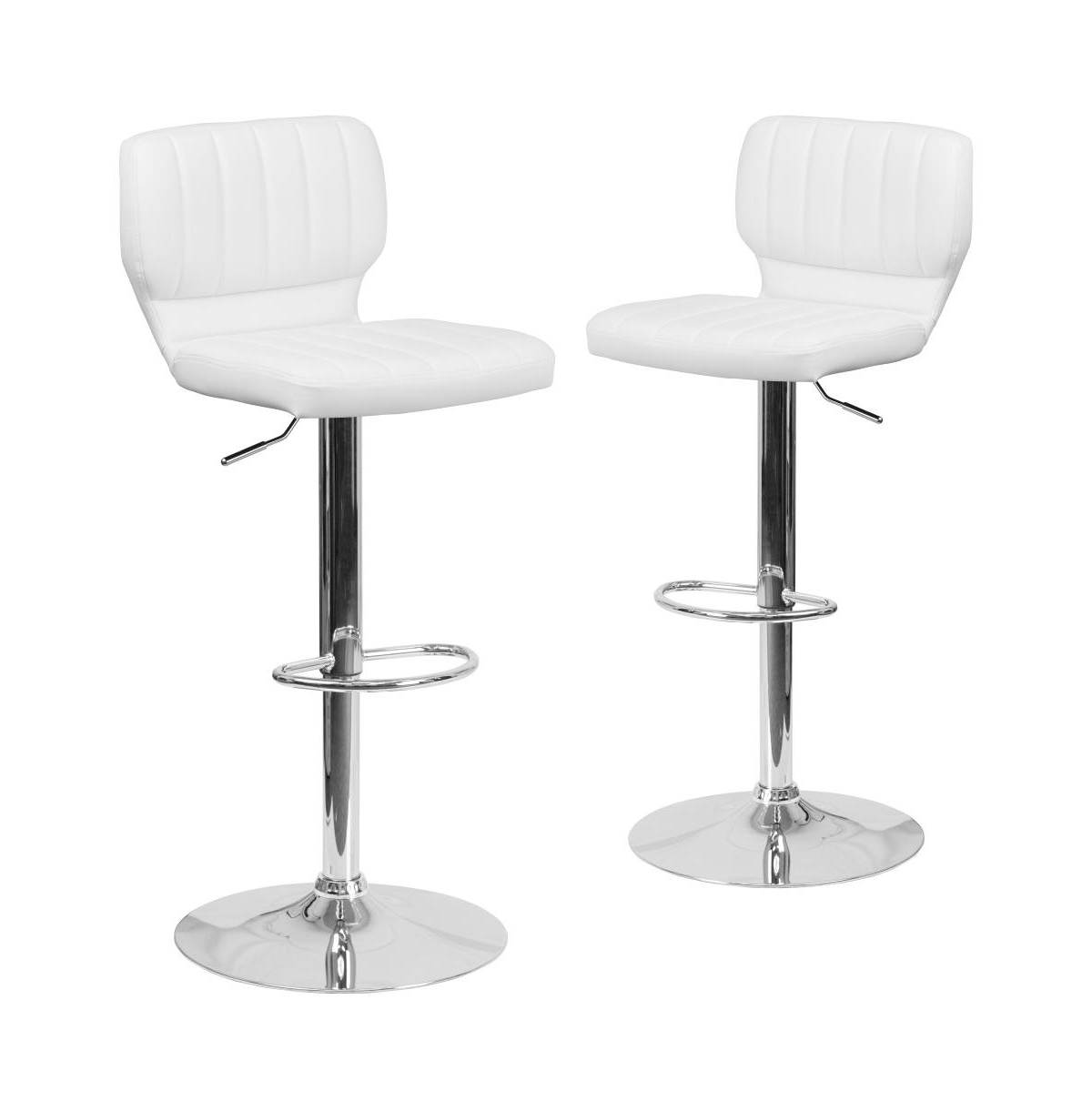 Click here for Set Of Two Swivel Bar Stools With Vertical Stitche... prices