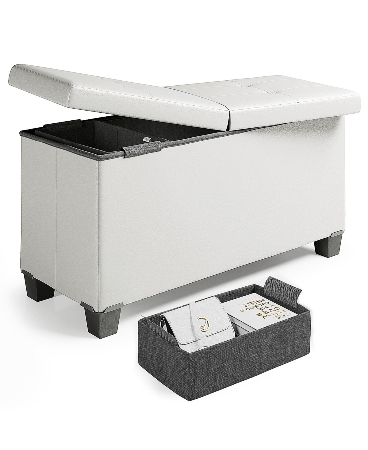 Click here for Nestl 30 Inch Ottoman Storage Bench with Storage B... prices