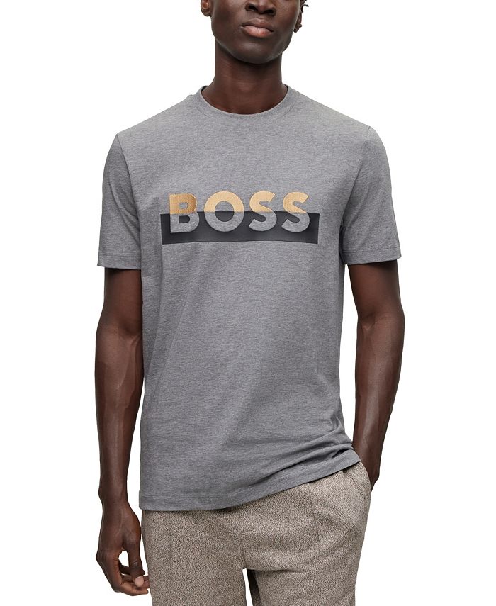 Hugo Boss Men's Embroidered Branding Printed T-shirt - Macy's