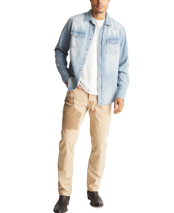 Frye Men's Western Vintage-Inspired Long Sleeve Denim Shirt - Macy's