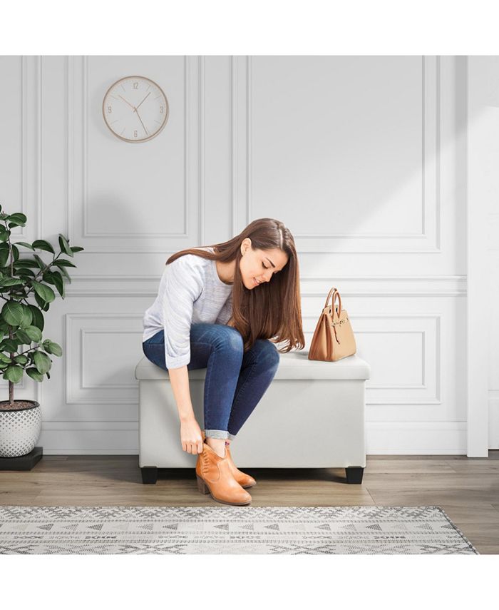 Nestl 30 Inch Ottoman Storage Bench with Storage Bins - Leatherette or ...