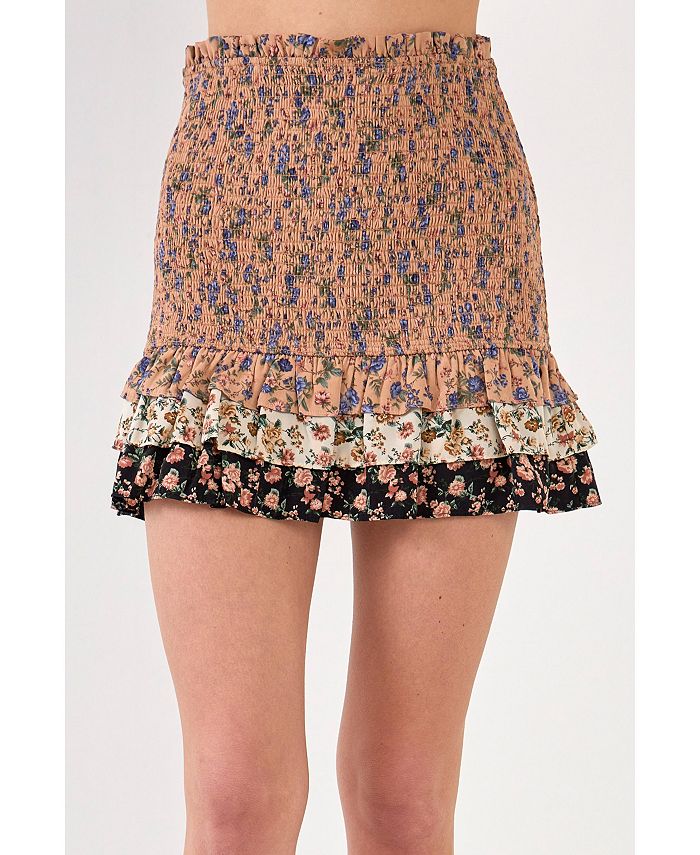 Free the Roses Women's Floral Multi Color Mini Skirt - Macy's