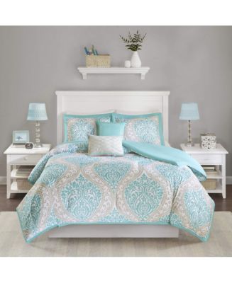 Gracie Mills Nichole Damask Print Comforter Set - Macy's