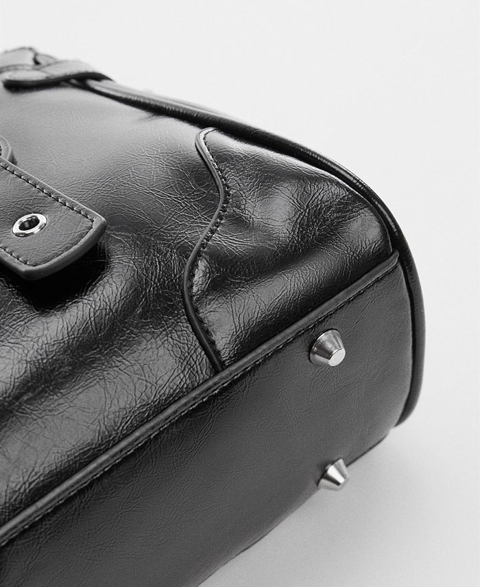 MANGO Women's Double Handles Buckle Bag - Macy's