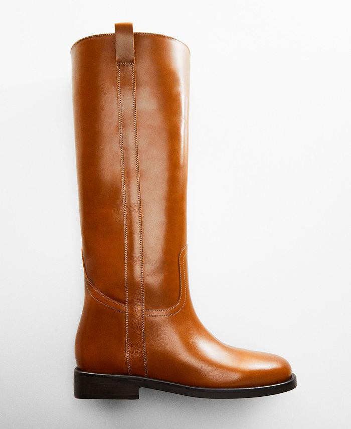 MANGO Women's Riding Style Leather Boots - Macy's