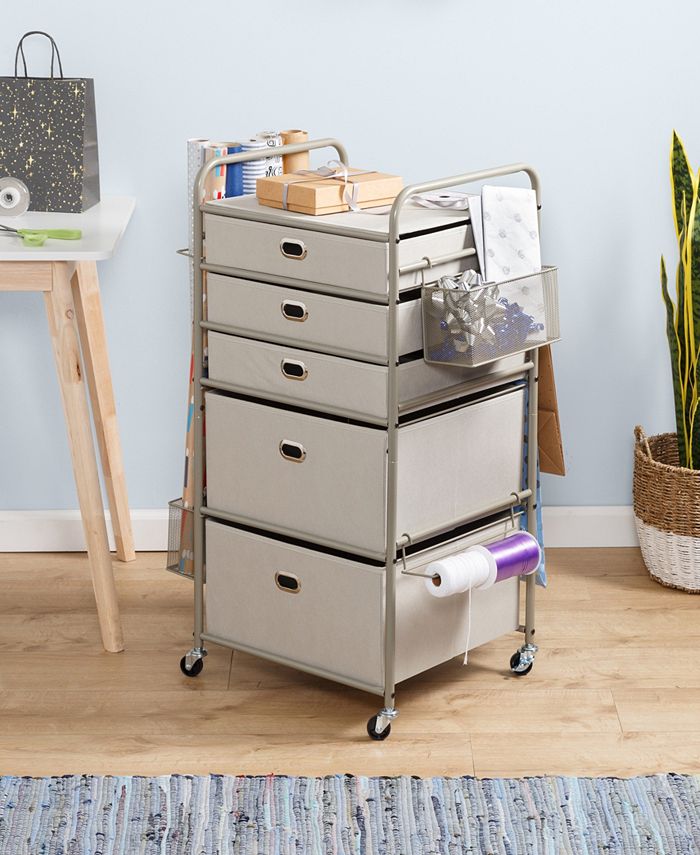 Honey Can Do Wrapping Paper Storage Cart with Wheels - Macy's