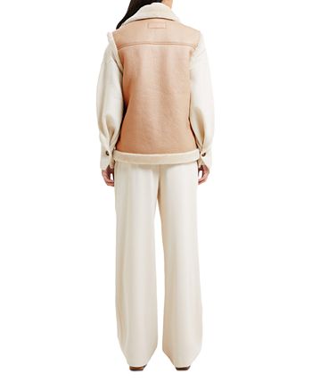 French Connection Women's Belen Notch-Collar Faux-Fur Vest - Macy's