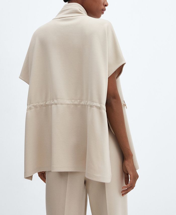 MANGO Women's Flap Pockets Poncho Jacket - Macy's