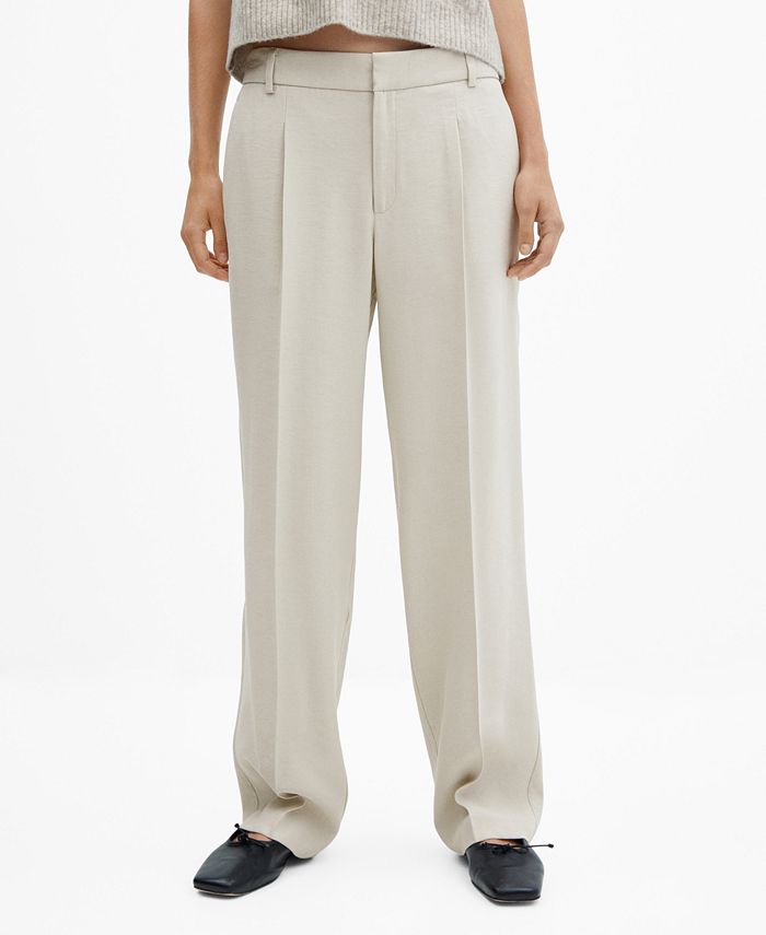 MANGO Women's Pleat Straight Trousers - Macy's