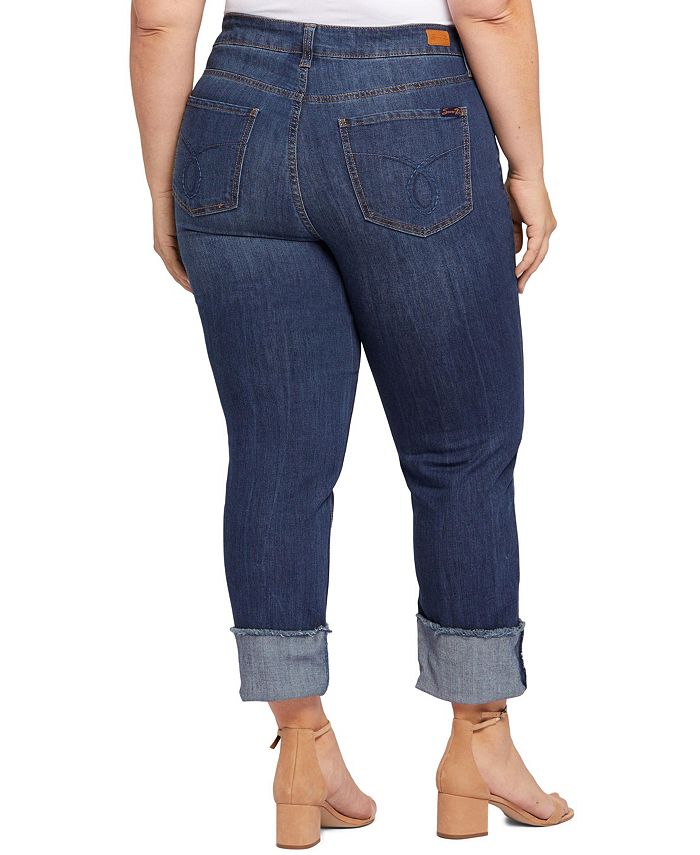 Seven7 Plus Size High Rise Slim Straight Cuff Jeans - Macy's