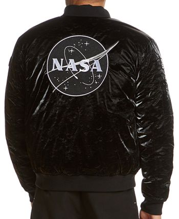 Space One Men's NASA-Inspired Bomber Jacket with Astronaut Interior ...