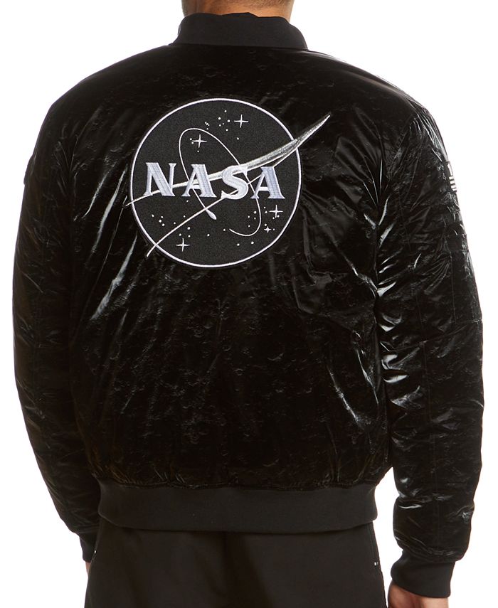 Space One Men's NASA-Inspired Bomber Jacket with Astronaut Interior ...