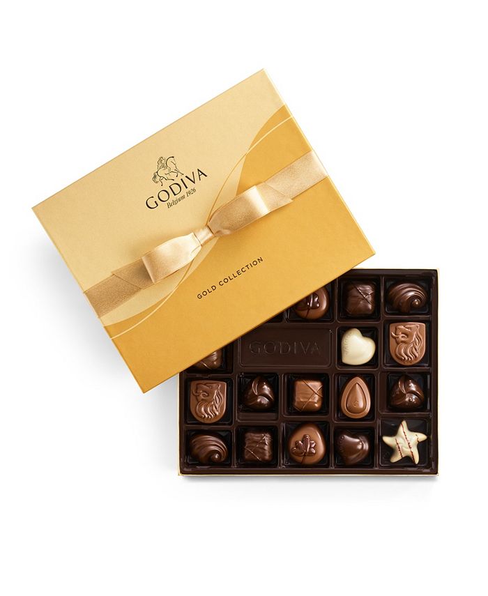 Godiva Assorted Chocolate Gold Gift Box, 18 Piece - Macy's