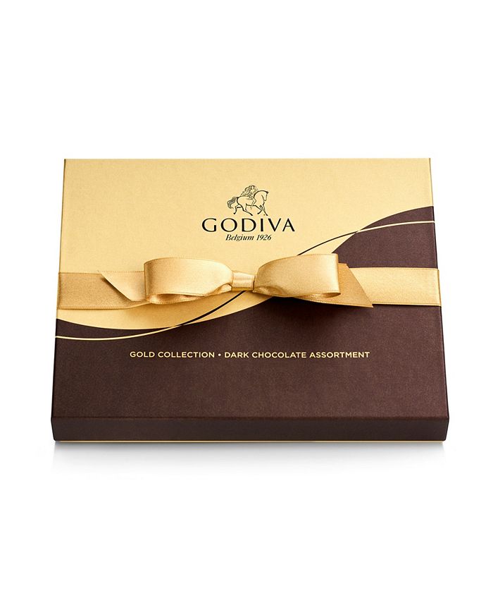 Godiva Assorted Dark Chocolate Gold-Tone Gift Box, 18 Piece - Macy's