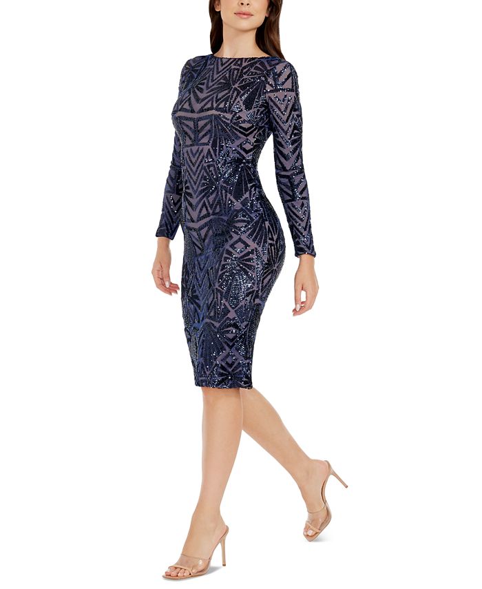 Dress the Population Emery Sequin Dress - Macy's