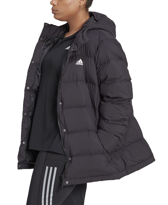 adidas Plus Size Helionic Hooded Down Puffer Jacket - Macy's